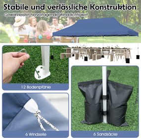 Costway Výsuvný stan s baldachýnem na akce s taškou – 300 × 600 cm, modrý