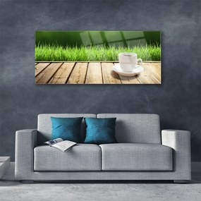 akrylový obraz Tráva Hrnek Příroda 125x50 cm