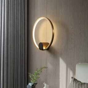 Toolight Toolight, LED nástěnné svítidlo 40cm 17W 4000K APP1388-CW, zlatá matná, OSW-00912