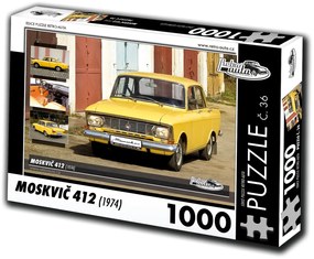 Retro-auta puzzle č. 36 moskvič 412 (1974) 1000 dílků