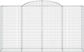 Klenuté gabionové koše 5 ks 300x50x160/180cm pozinkované železo 3146758