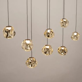 Závěsné LED svítidlo Benelux Organic Crystal Gold 8 Lineo