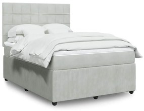Box spring postel s matrací světle šedá 140x190 cm samet 3294634