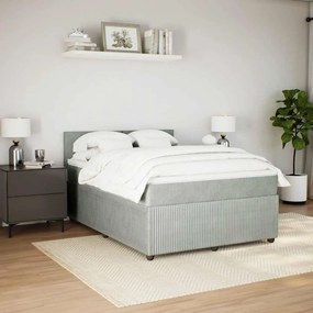 Box spring postel s matrací světle šedá 160x200 cm samet 3287776