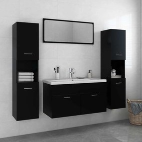 vidaXL Set koupelnového nábytku dřevotříska [3071069] Barva: Černá