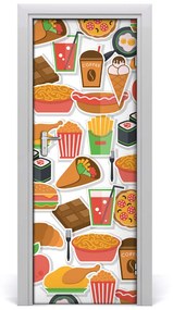 Fototapeta na dveře samolepící fast food 85x205 cm