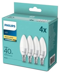 Philips | SADA 4x LED Žárovka Philips E14/5,5W/230V 2700K | P4441