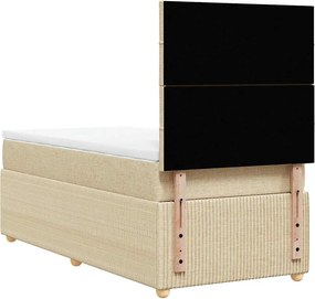 Box spring postel s matrací krémová 90x200 cm textil 3291944