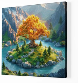 Obraz na plátně - Strom života Kouzelná záře FeelHappy.cz Velikost obrazu: 120 x 120 cm