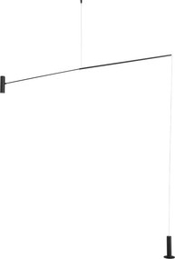 Matně černá kovová LED stojací lampa (výška 250 cm) Voice – Nova Luce