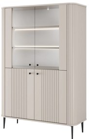 Vitrína Vesper 103 cm - kašmír / černé nohy