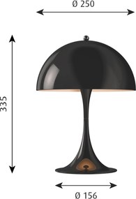 Stolní lampa Panthella Mini černá