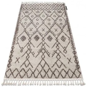 koberec BERBER TANGER B5940, krémovo hnědý střapce, Maroko Shaggy velikost 160x220 cm | krásné koberce cz