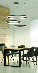 Velká Led lampa Halo Pendant 3 body světla 120+100+80 Cct Ring obývací pokoj