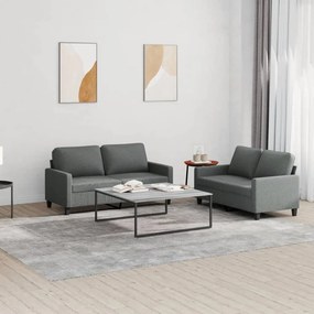 2dílná sedací souprava s poduškami tmavě šedá textil 3201445