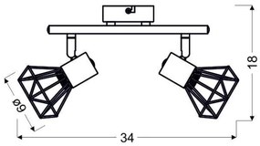 Bodové svítidlo VERVE 2xE14/40W/230V