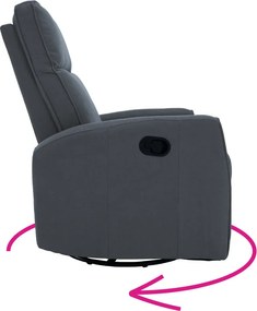 Relaxační otočné křeslo, šedá, MEKENZI