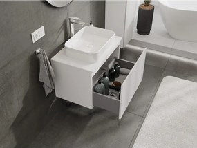Mexen Rivel, koupelnová skříňka 70 cm s horní částí, 1 zásuvka, drážkovaná, bílá matná, 91A20-07047-1-BFC01