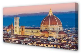 Obrazy na plátně Itálie katedrála panorama v noci 125x50 cm