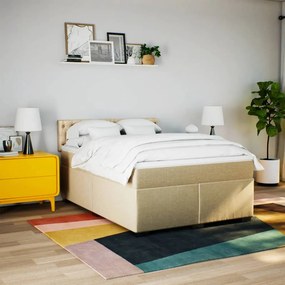 Box spring postel s matrací krémová 140x200 cm textil 3288223
