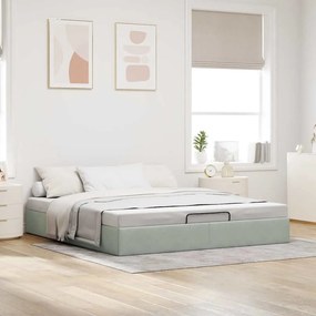 Osmanský rám postele bez matrací světle šedá 200x200 cm samet 3310985