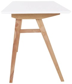 Designový psací stůl Carmen, bílý / přírodní