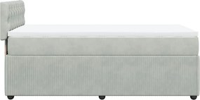 Box spring postel s matrací světle šedá 80 x 200 cm samet 3289896