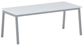 Kancelářský pracovní stůl PRIMO BASIC, šedostříbrná podnož, 2000 x 900 mm, bílá