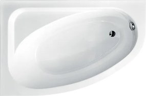 Besco Akrylátová asymetrická vana Cornea 140x80 (150x100) Barva: Bílá, Rozměry (cm): 140x80, Orientace: Levá