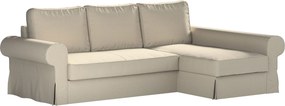 Potah na pohovku IKEA Backabro rozkládací se šezlongem barva béžová látka pletený vzor