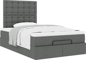 Osmanský rám postele s matrací tmavě šedá 120x200cm textil 3313314