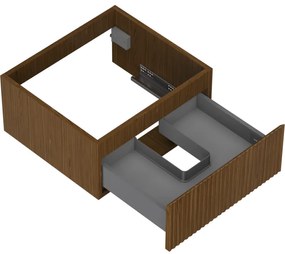 Mexen Rivel, koupelnová skříňka 50 cm, 1 zásuvka, drážkovaná, ořech, 91A20-05023-1-BF86
