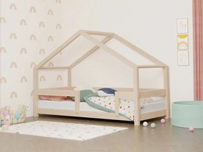 Benlemi Dětská domečková postel LUCKY s pevnou bočnicí Barva: Transparentní vosková lazura matná, Rozměr: 120 x 200 cm