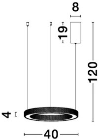 LED lustr Fiore 40 zlaté