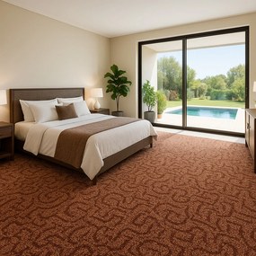 ITC, Metrážový koberec Bella Marbella 44, na míru, šíře 3m,4m,5m, hnědá, filc, ložnice