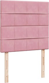 Box spring postel s matrací růžová 90x200 cm samet 3292243