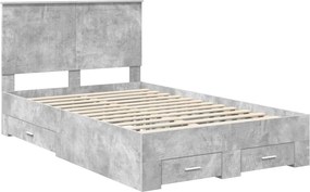 Rám postele s čelo Betonově šedá 120 x 190 cm Kompozitní dřevo 3411335