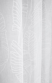 Divazo Záclona na kroužcích Flory Bílá Listy Velikost: 140 x 250 cm