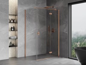 Mexen Mist HT, sprchový kout s výklopnými dveřmi pravý 80 x 75 cm, čiré sklo, měděná matná, 8A5T-080-075-65-00-P