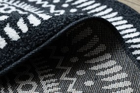 Dywany Łuszczów, Kusový koberec Napkin black kruh, 200x200 (průměr) kruh, černobílá, chodba / předsíň