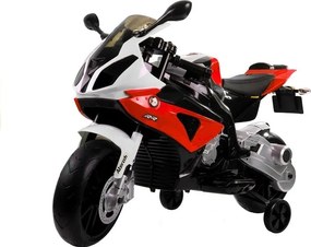 LEAN CARS Elektrická motorka pro děti BMW S1000RR červená tříkolová