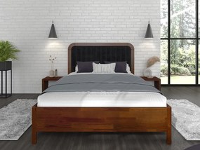 Zvýšená postel s čalouněným čelem - Modena - borovice,   ,  200x200 cm