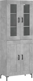 Skříň highboard betonově šedá 69,5x34x180 cm kompozitní dřevo 3198341