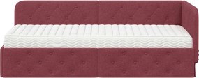 Rohový rám postele Víno Červené 80 x 200 cm textil 3394032