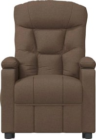 Elektrické polohovací křeslo hnědé textil 3098819