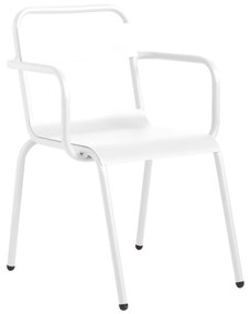 ISIMAR - Hliníková židle BIARRITZ s područkami - bílá