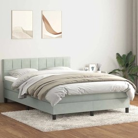 Box spring postel s matrací světle šedá 160x210 cm samet 3316215