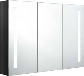 LED koupelnová skříňka se zrcadlem 89 x 14 x 62 cm zářivě černá 326526