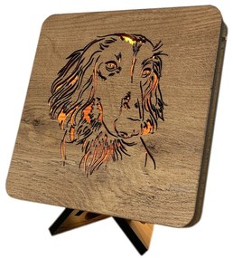 Li-Go "Jezevčík dlouhosrstý " lampa 19x19cm provedení povrchu: ořech