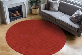 Obsession, Kusový koberec Diamond Cut 800 Red kruh, 200x200 (průměr) kruh, červená, ložnice